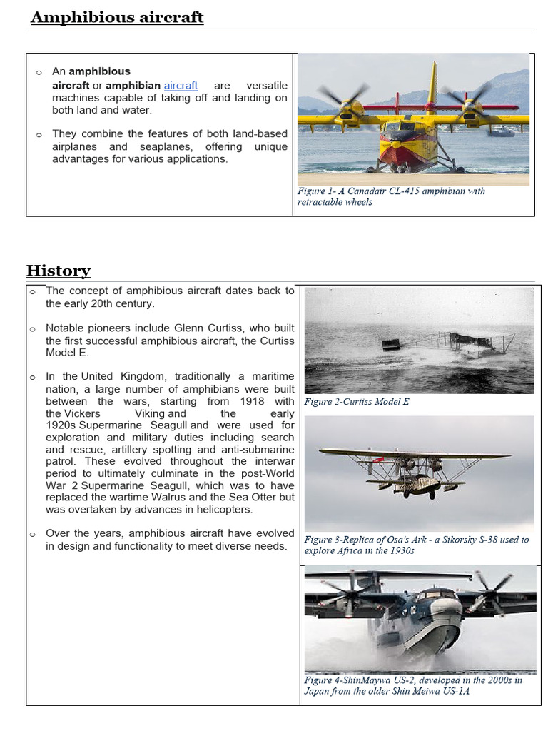Amphibious Aircraft | PDF | Aerospace | Aircraft Configurations