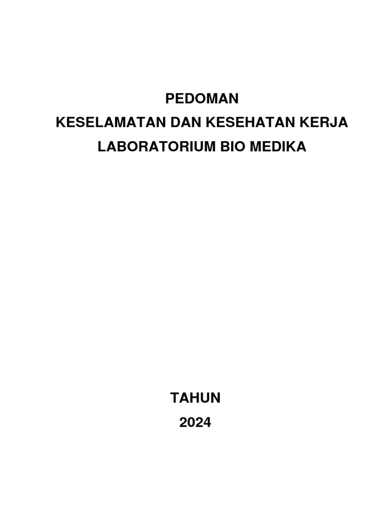 Pedoman K3 Bio Medika 2024 | PDF