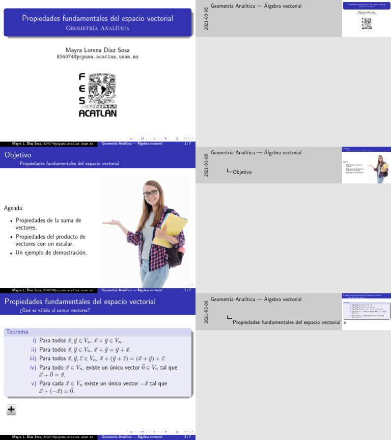 Propiedades Espacio Vectorial | PDF | Espacio vectorial | Escalar (Matemáticas)