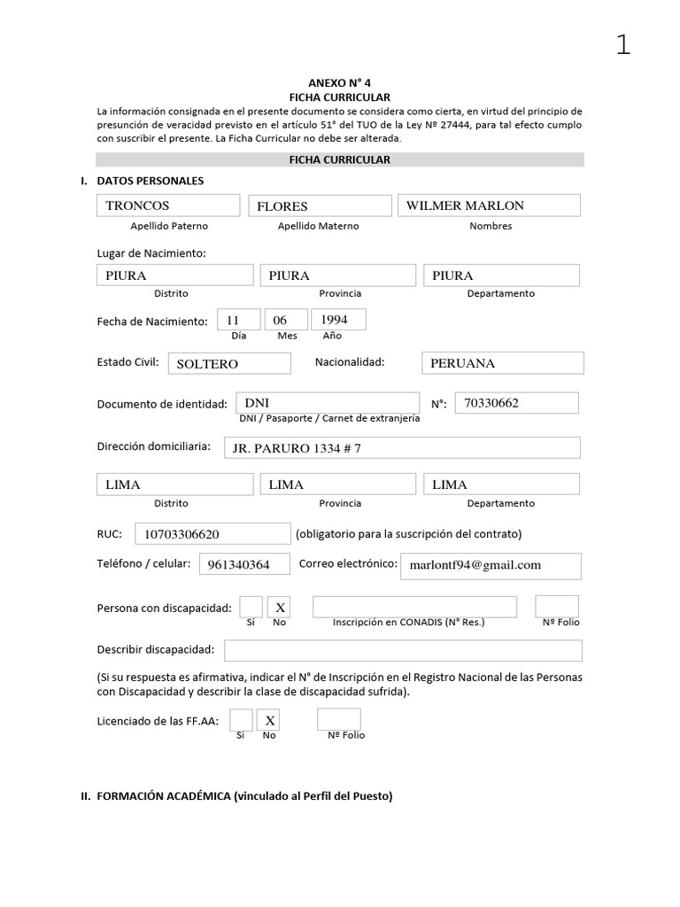 Cas #010-2023-Minam-Pncbmcc - Wilmer Marlon Troncos Flores | PDF ...