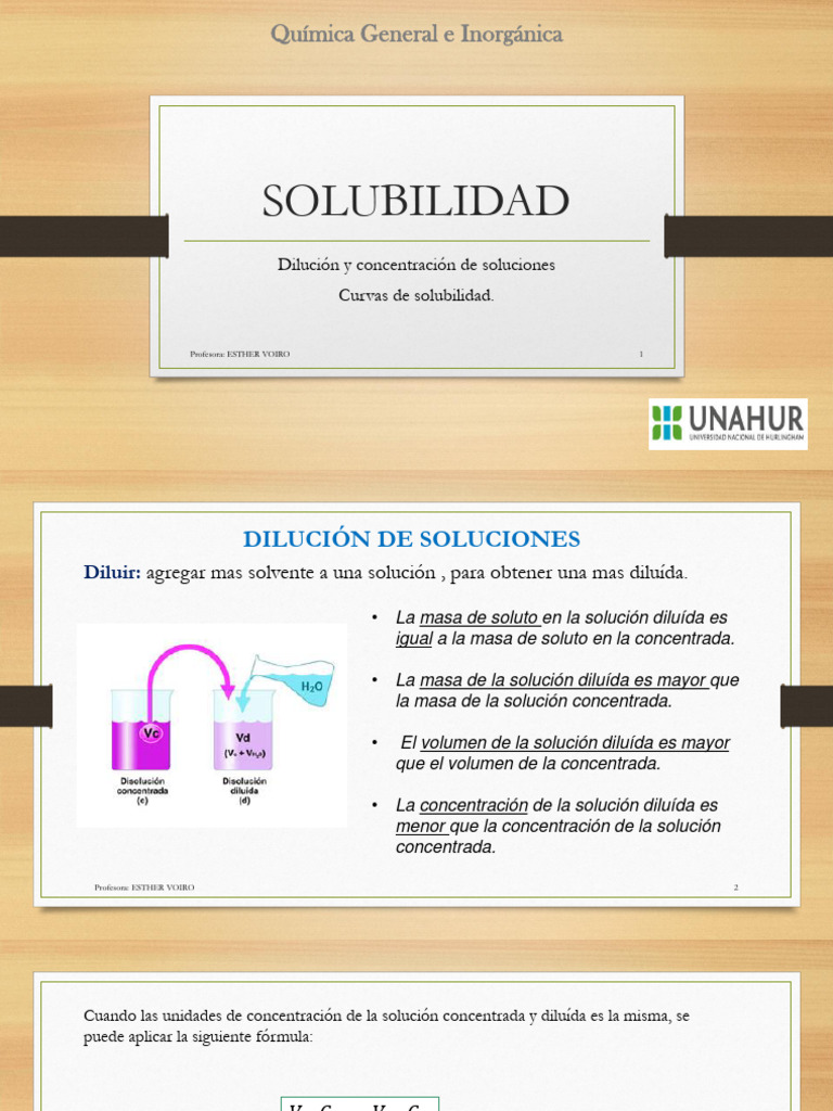 SOLUBILIDAD | PDF | Concentración | Solubilidad
