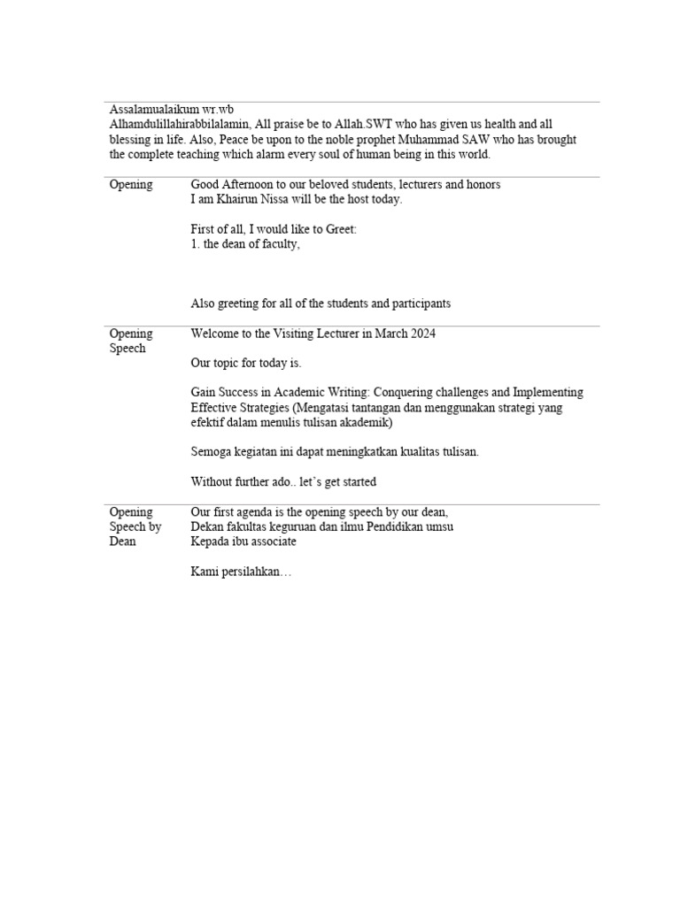 Sample Scripts Moderator Seminar | PDF | Career & Growth | Foreign ...