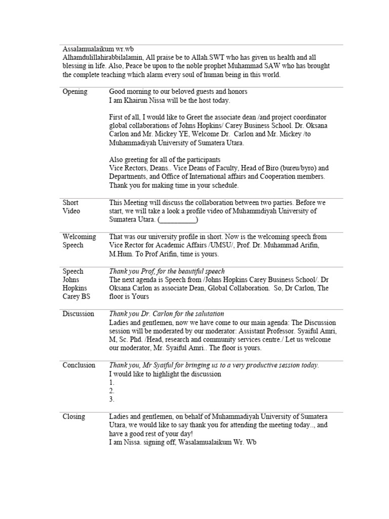 Sample Scripts Moderator USA | PDF