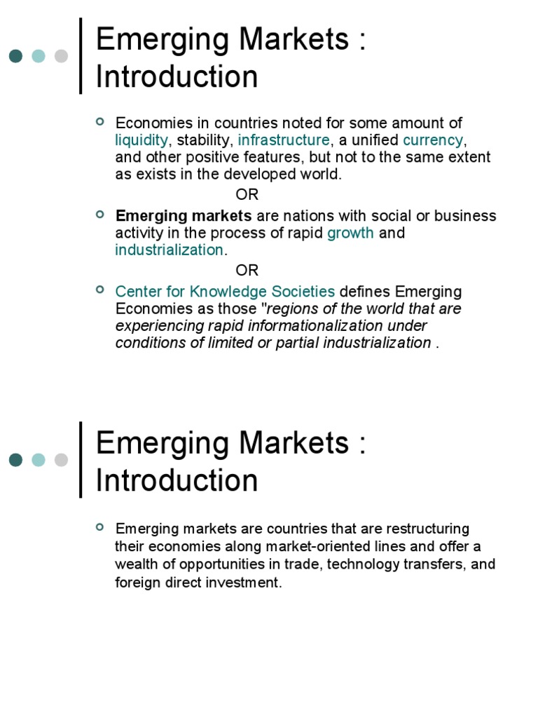 Characters Tics of Emergin Market | PDF