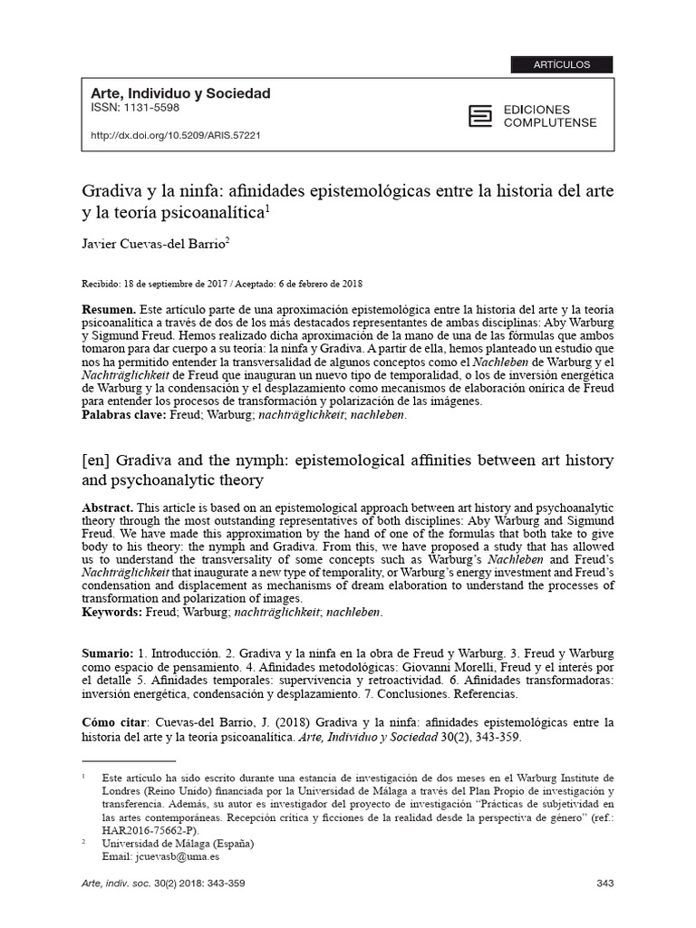 Gradiva y La Ninfa Afinidades Epistemolo | PDF | Psicoanálisis ...