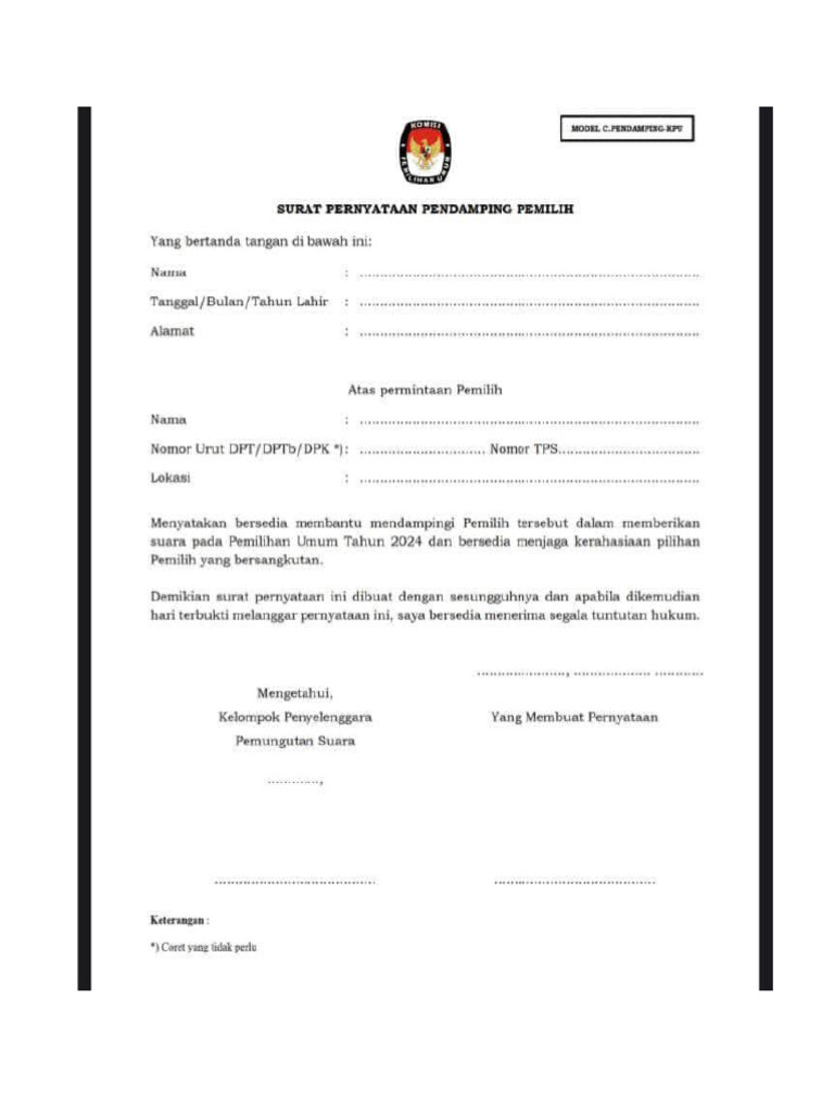 Surat Pendamping | PDF