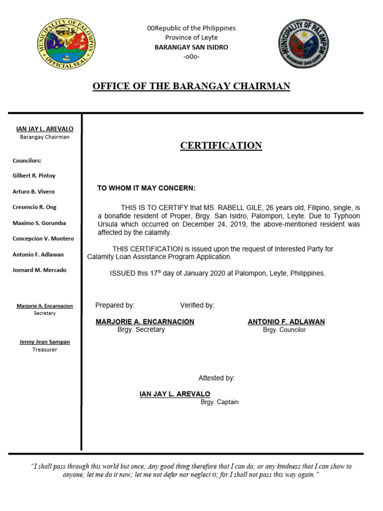 Calamity Assistance | PDF