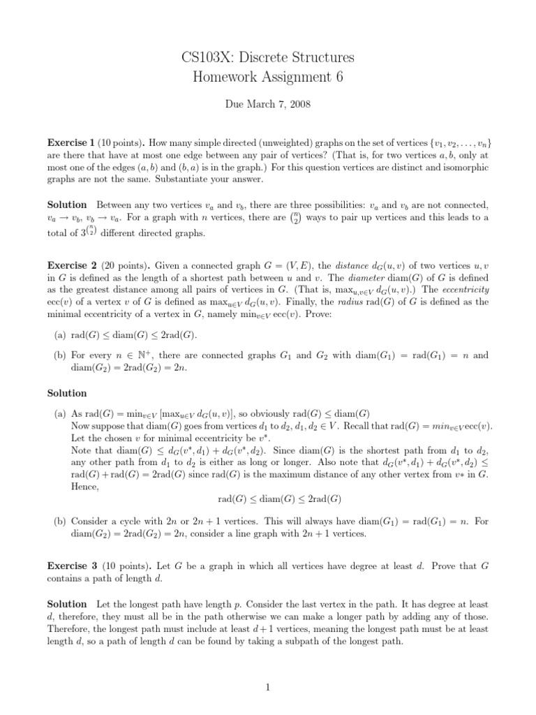 Pset6 Sol | PDF | Vertex (Graph Theory) | Theoretical Computer Science