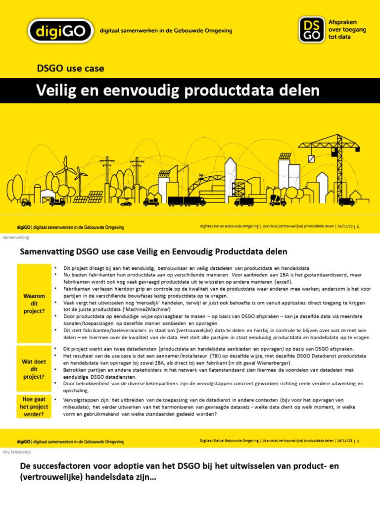 1.DSGO Use Case Veilig en Eenvoudig Productdata Delen | PDF