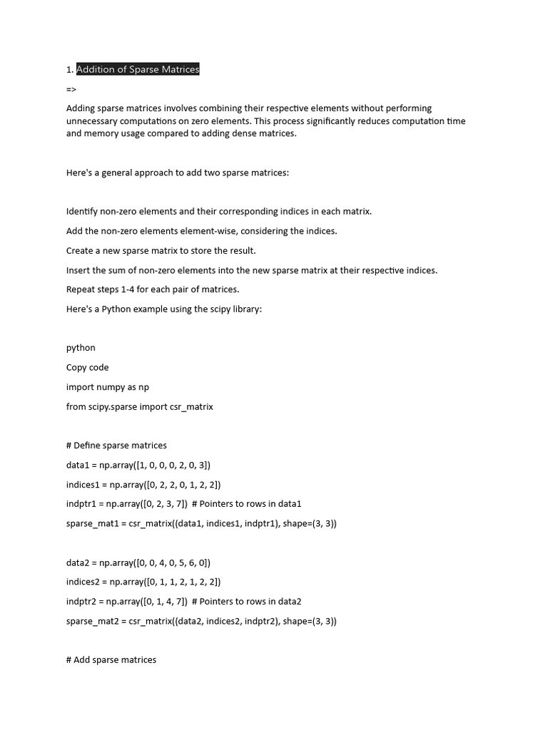 Addition of Sparse Matrices | PDF | Queue (Abstract Data Type) | Time Complexity