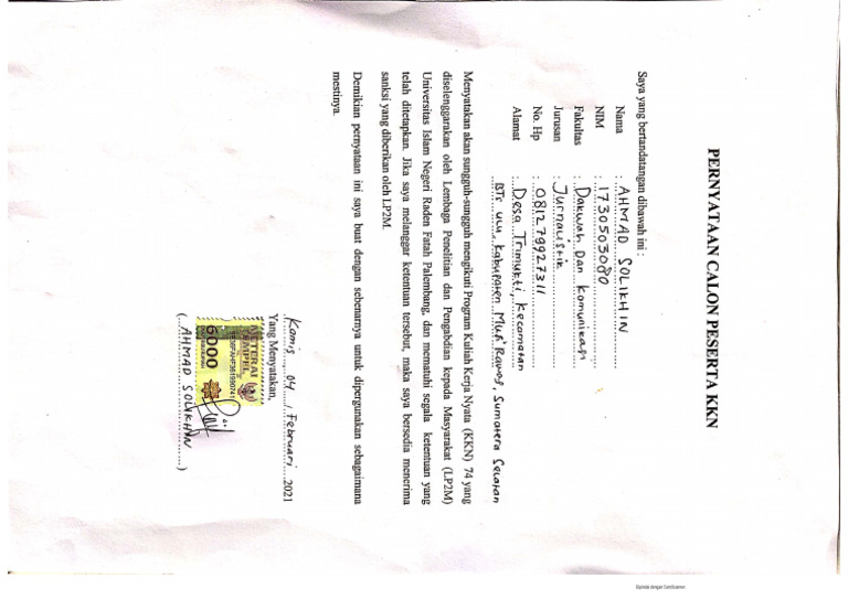 Dokumen Pernyataan | PDF