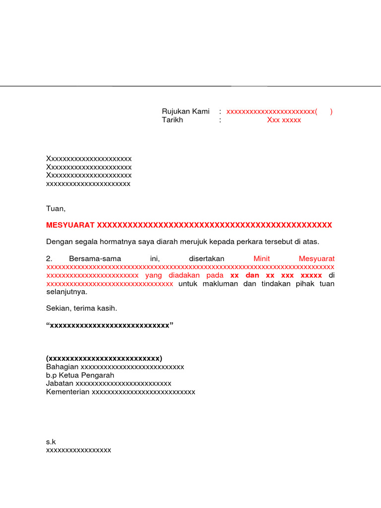 CONTOH SURAT EDARAN MINIT MESY | PDF