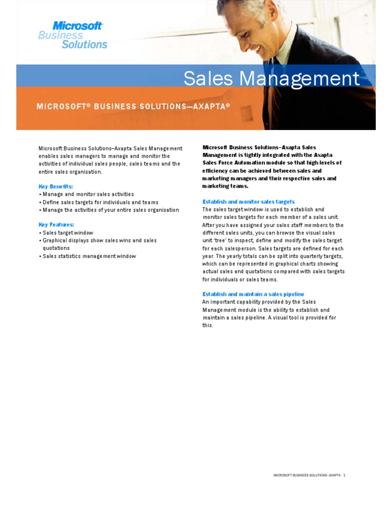 Sales Management: Microsoft Business Solutions-Axapta | PDF | Microsoft ...