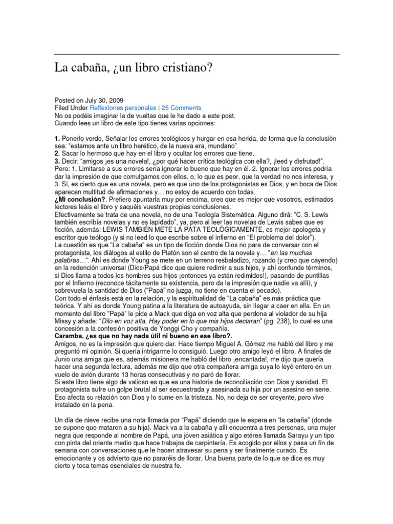 La Cabaña | PDF | Amor | Dios