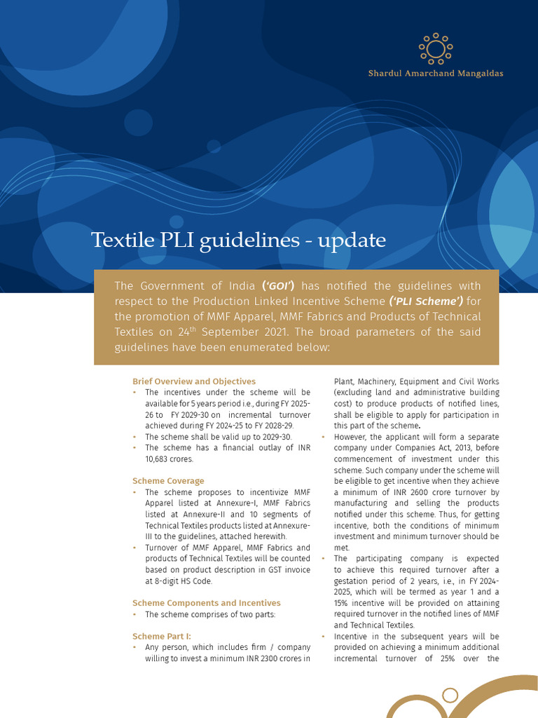 Textile PLI Scheme Guidelines Update | PDF | Textiles | Revenue