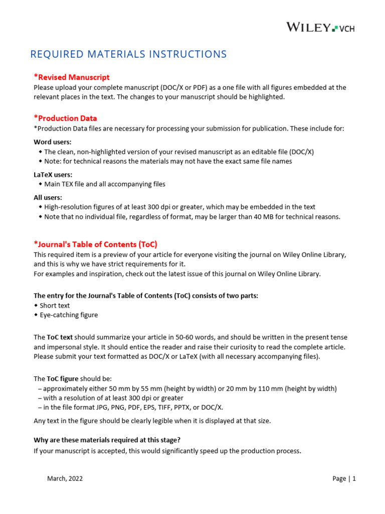 Required-Materials-Instructions For Wiley TOC | PDF | Computers