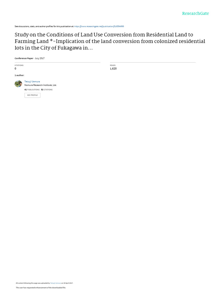 Land Use Conversion in Fukagawa, Japan | PDF | Agriculture ...