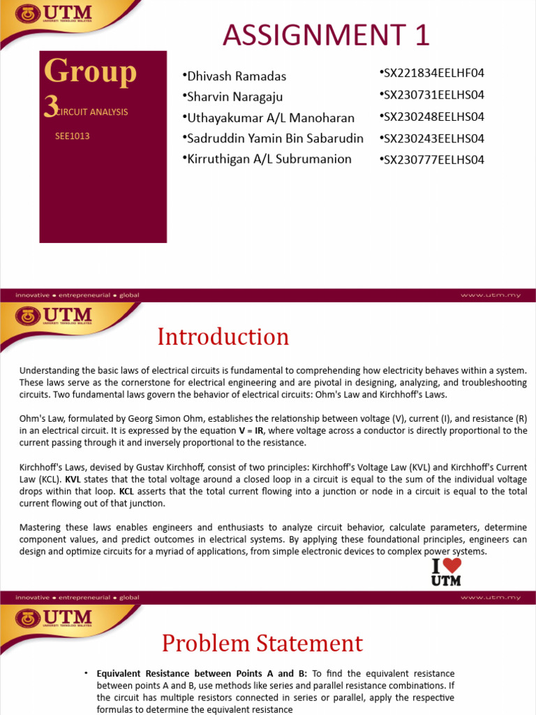 Group - 3 - Assignment 1 | PDF | Resistor | Electrical Network