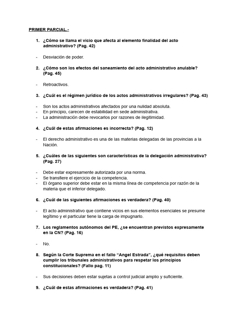 Modelo de Parcial ADMIN. | Descargar gratis PDF | Regulación | Justicia