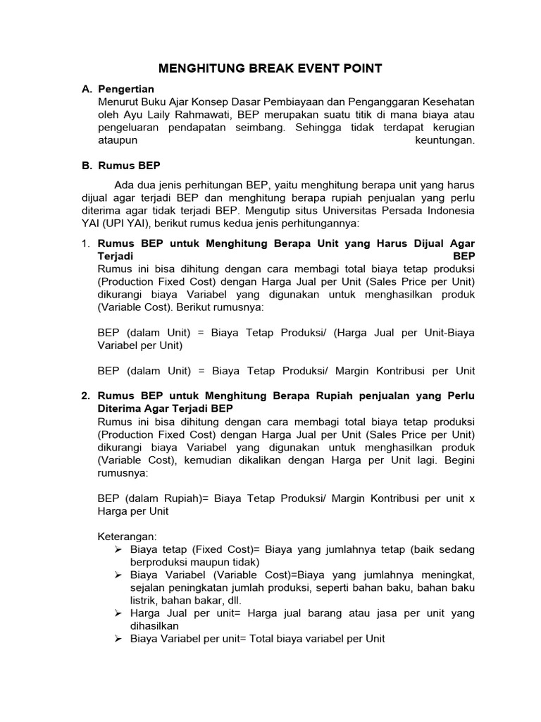 Menghitung Break Event Point | PDF