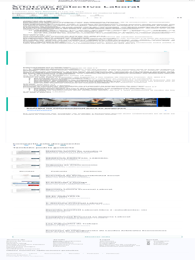 Arbitraje Colectivo Laboral Guatemala PDF Arb 4 | PDF | Arbitraje | Justicia