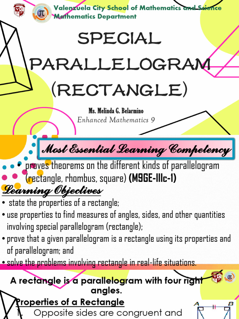 3 2 1SPECIAL-PARALLELOGRAM-RECTANGLE - Students | PDF | Rectangle | Elementary Mathematics