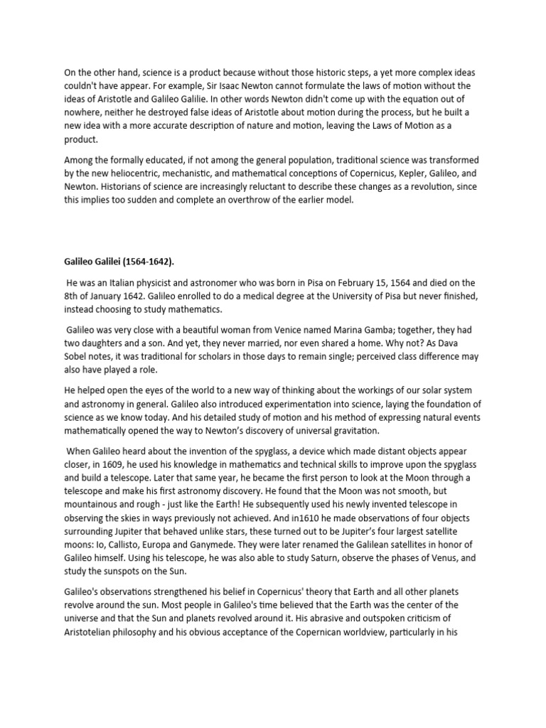 Scientific Ideas of Galileo Galilei and Isaac NewtonHindi Pa Summarize ...