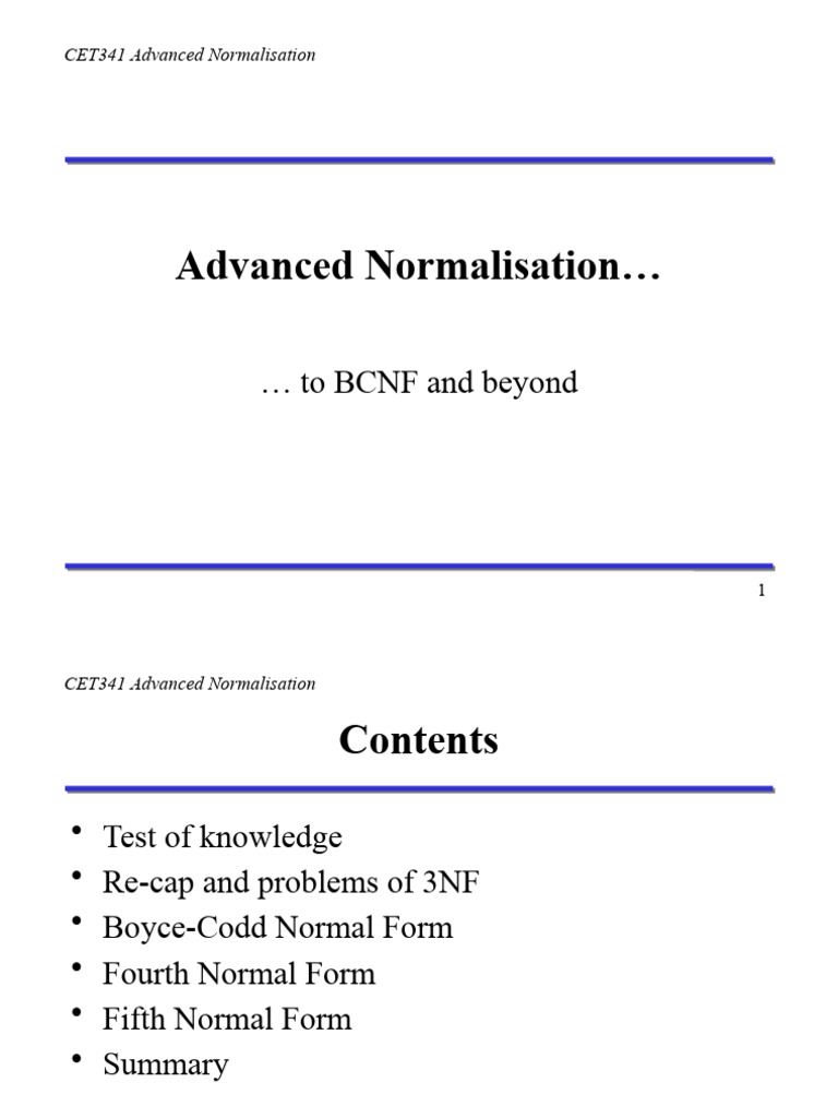 Advanced Normalisation | Download Free PDF | Databases | Data Management