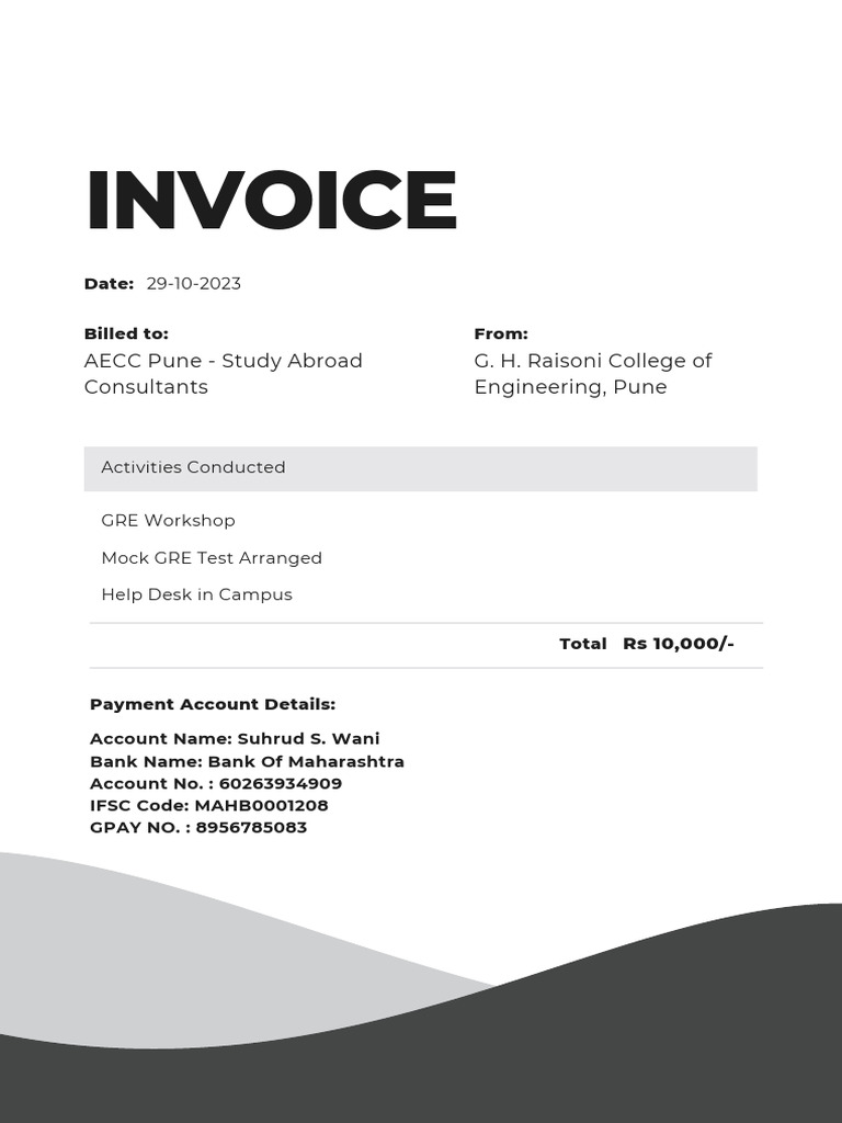 Black and Gray Minimal Freelancer Invoice | PDF
