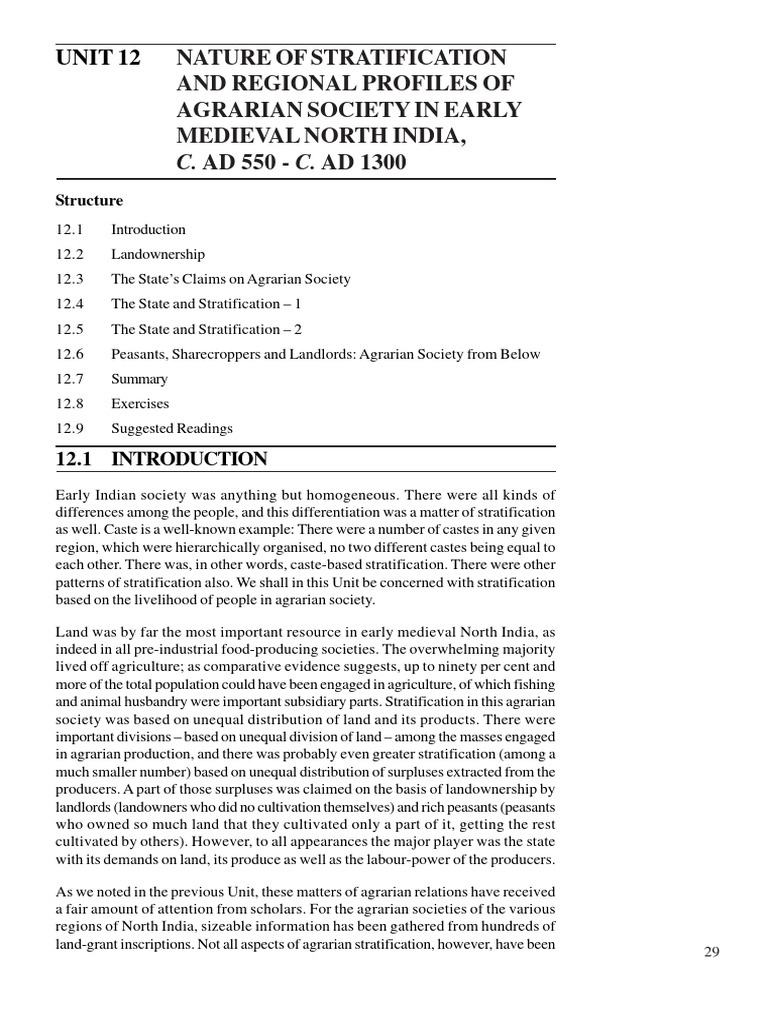 Agrarian Stratification in Early India | PDF | Society | Taxes