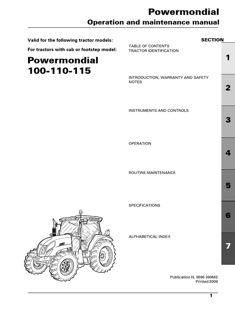 Tractor Operation and Maintenance Guide | PDF | Tractor | Elevator