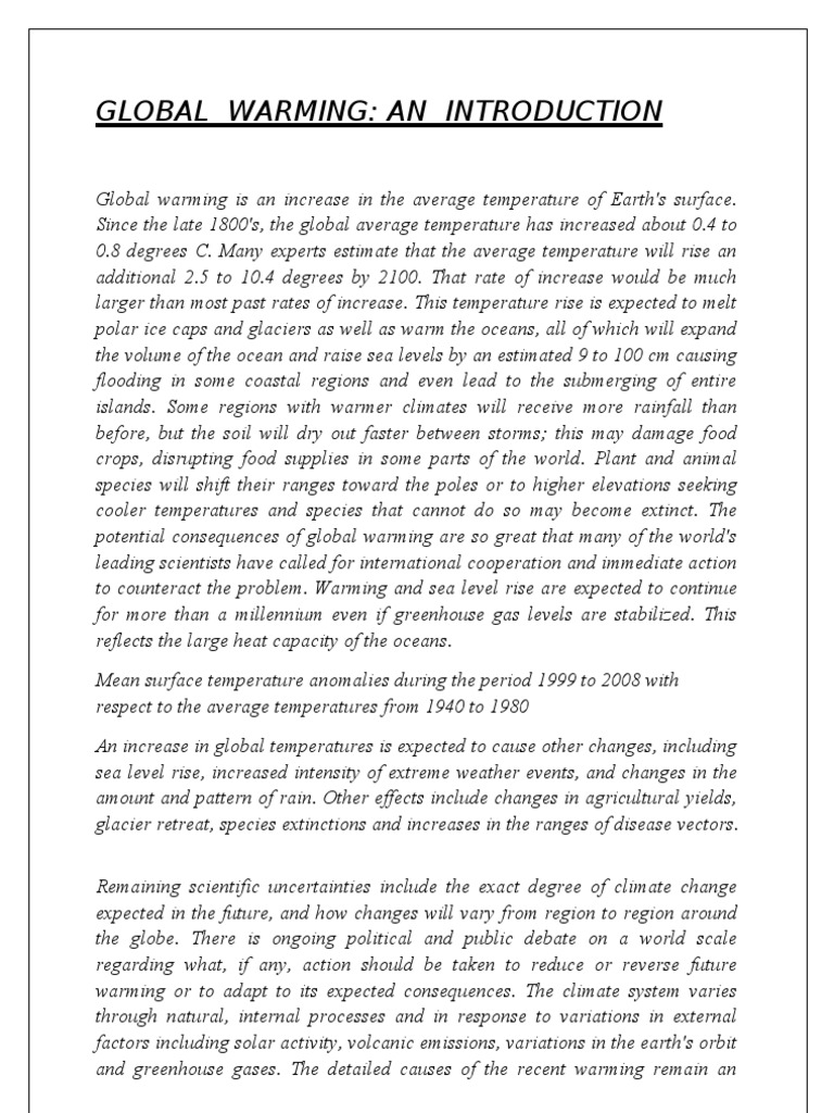 Global Warming: An Introduction | PDF | Global Warming | Greenhouse Effect