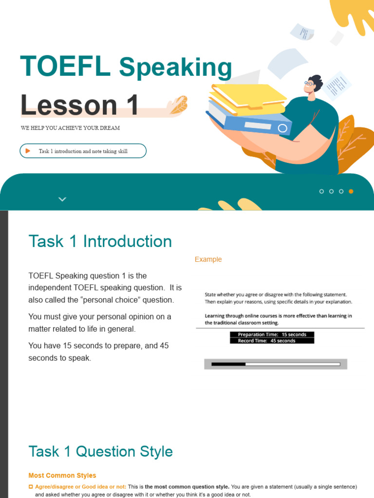 TOEFL Lesson 1 | Download Free PDF | Teachers | Glacier