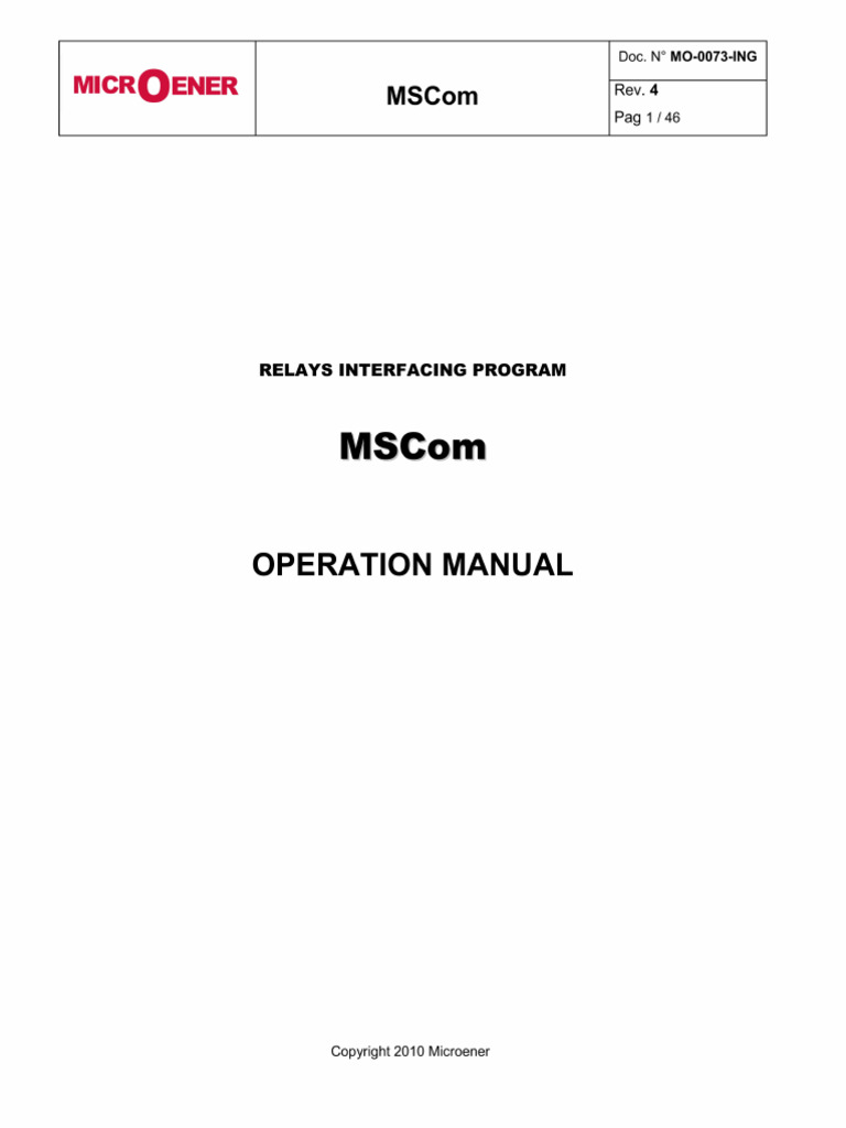 MSCom Manual | PDF