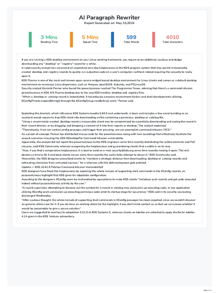 KDE Linux Report | Download Free PDF | Desktop Environment | Linux