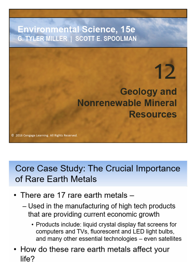 ES - Chapter 12 - Geology and Nonrenewable Mineral Resources | PDF ...