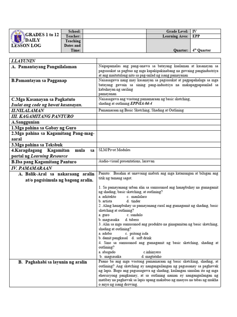 Epp4 Q4 W5 DLL 1 | PDF