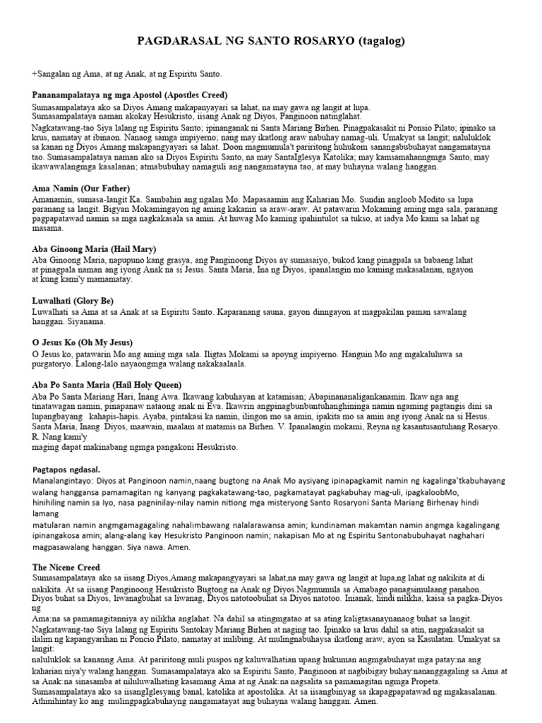Pagdarasal NG Santo Rosaryo1 | PDF