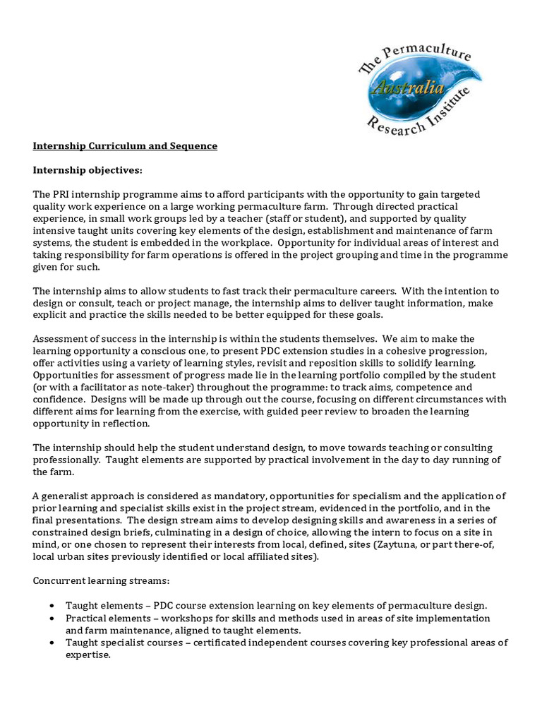 Internship Scope and Sequence | PDF | Internship | Job Hunting
