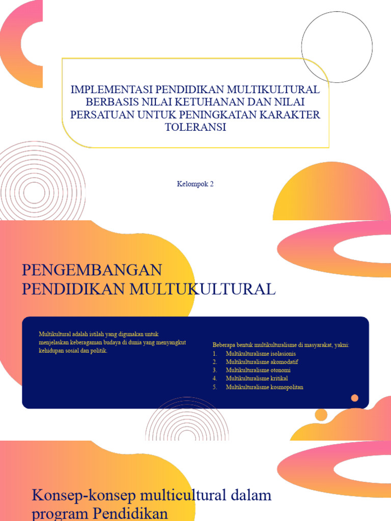 Implementasi Pendidikan Multikultural Berbasis Nilai Ketuhanan Dan Nilai Persatuan Untuk ...