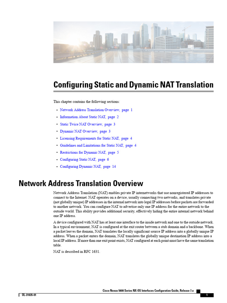 Configuring Static and Dynamic Nat Translation | PDF | Ip Address | Computer Network