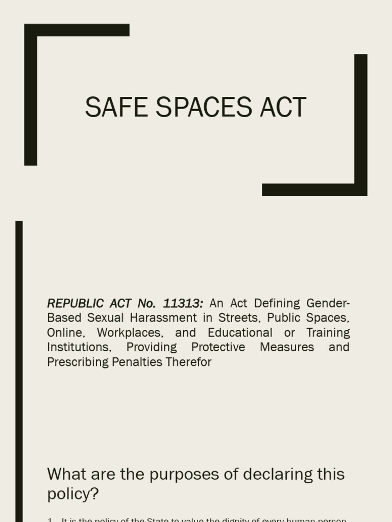 Understanding the Safe Spaces Act | PDF | Harassment | Sexual Harassment