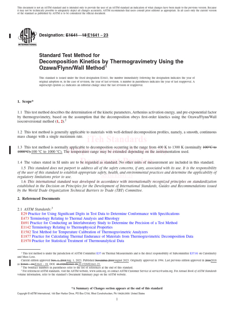 Astm E1641 23 | PDF | Thermogravimetric Analysis | Temperature