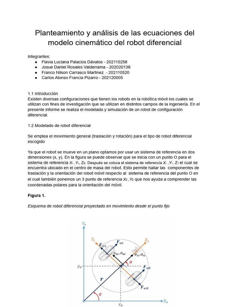 Informe PC 1 | PDF | Cinemática | Rotación