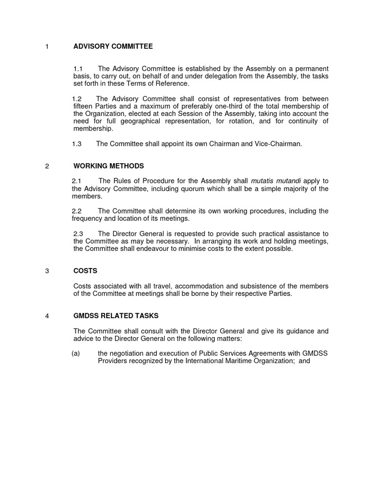 E.terms of Reference of The Advisory Committee | PDF | Audit | Government