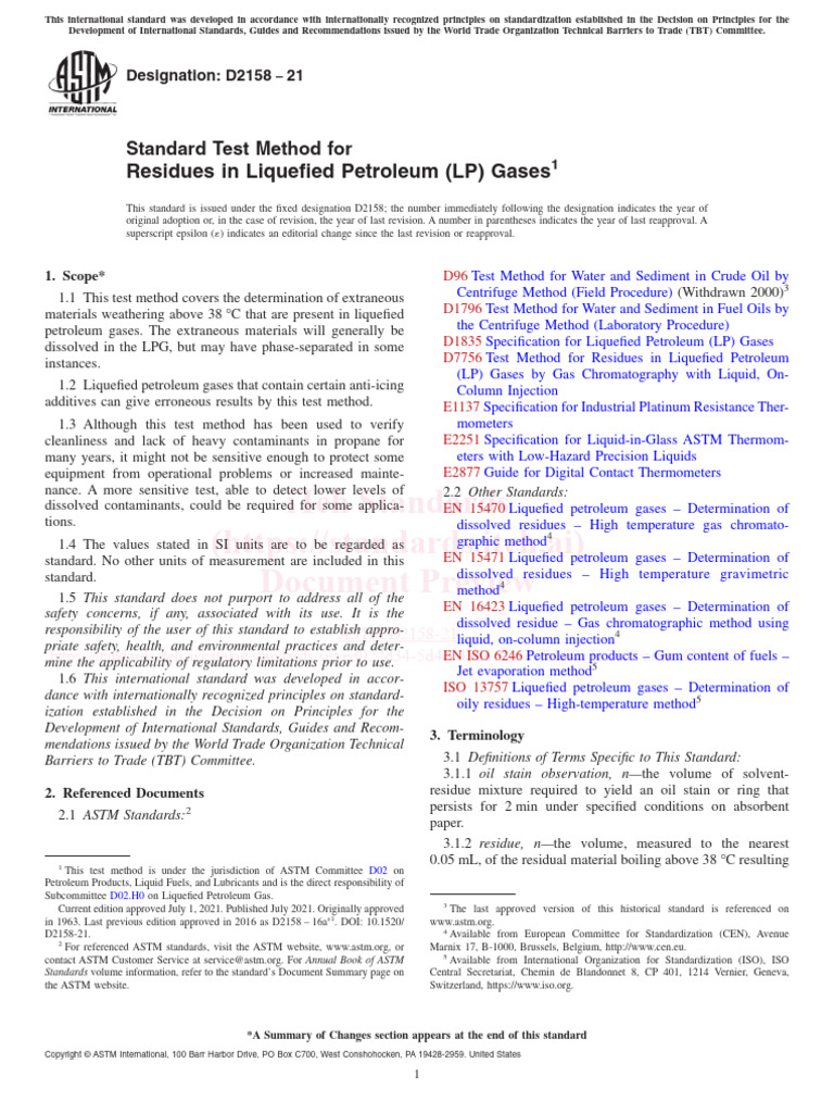 Astm D2158 21 | Download Free PDF | Liquefied Petroleum Gas | Petroleum