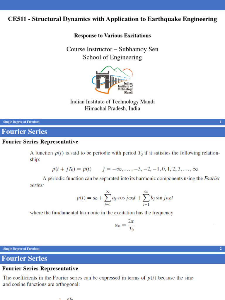 CE511 Arbitrary Force | PDF | Fourier Series | Damping