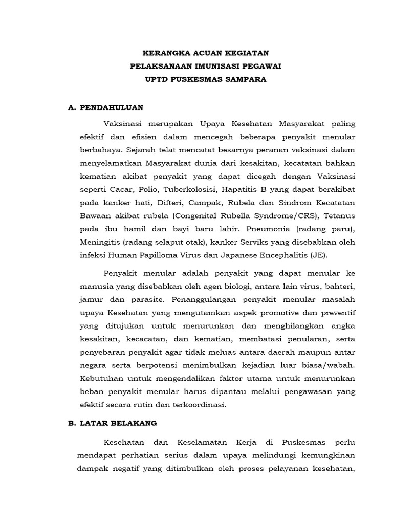 Imunisasi Karyawan Puskesmas Sampara | PDF | Sains & Matematika
