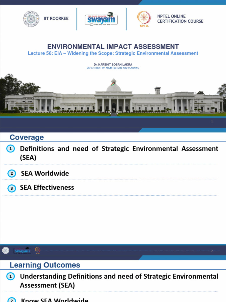Environmental Impact Assessment: Lecture 56: EIA - Widening The Scope ...