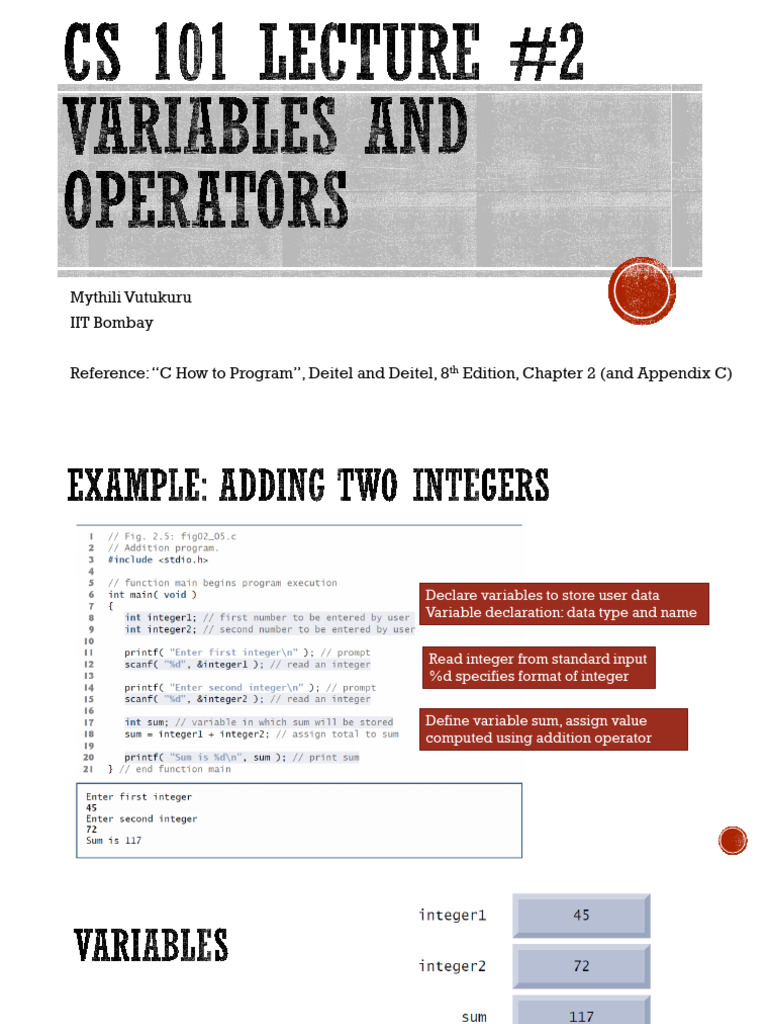 Lecture2 Variables Operators | Download Free PDF | Data Type | Integer ... Lecture2 Variables Operators | Download Free PDF | Data Type | Integer ...